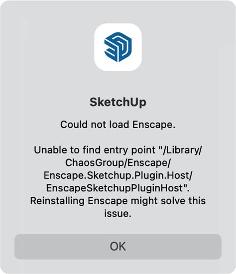 Unable To Find Entry Point Mac Sketchup 2023 Error Bug Reports And License Problems Enscape