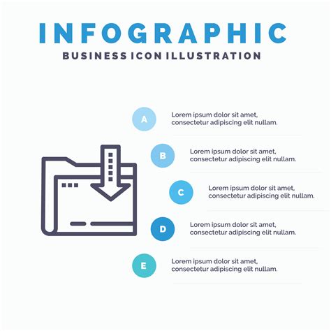 folder download computing arrow blue infographics template 5 steps