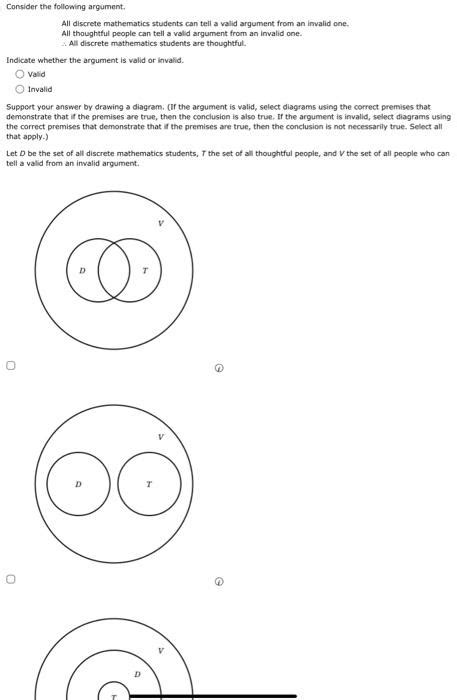 solved consider the following argument all discrete