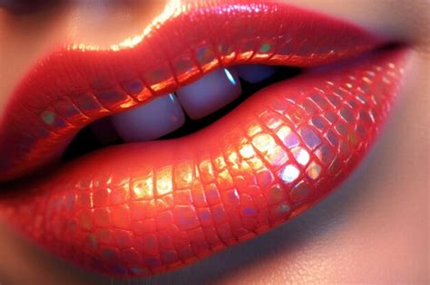 Premium Photo Sexy Beauty Red Lips Makeup Detail Beautiful Closeup