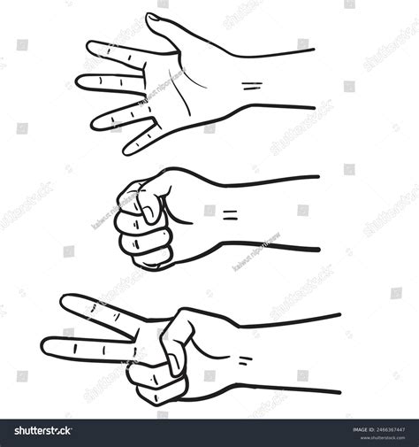 Rock Paper Scissors Game Illustrations Vector Stock Vector Royalty