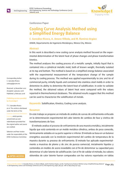 Cooling Curve Analysis Method Using A Simplified Energy Balance Docslib
