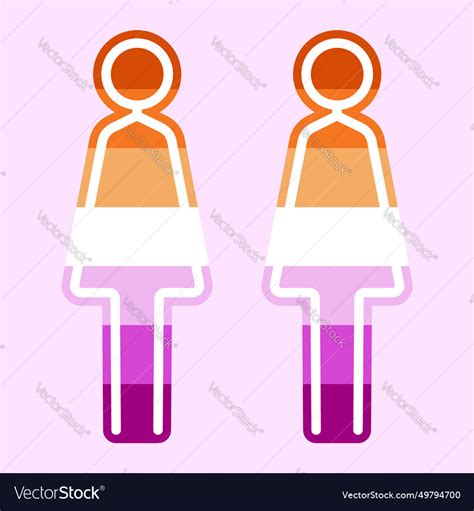 Lesbian Couple Flag Icon Symbol Royalty Free Vector Image