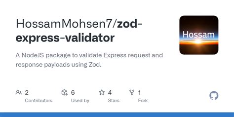 Github Hossammohsen7zod Express Validator A Nodejs Package To