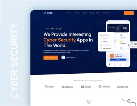 Cyber Security App Landing Page On Behance