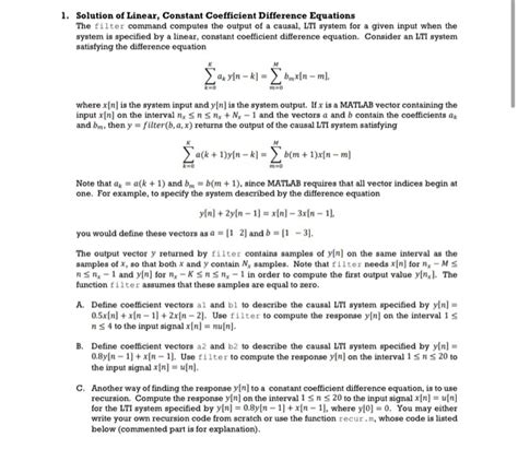 Solved 1 Solution Of Linear Constant Coefficient