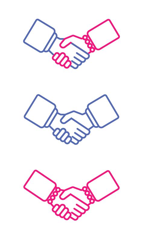 Female And Male Male And Male Female And Female Shake Hands Business