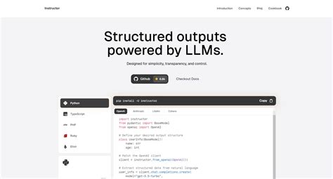 Instructor Structured Outputs For Llms Aitoolnet