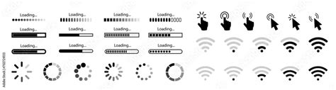 Loading Bar Icons Wireless And Wifi Icon Cursor Hand Clicking Icon