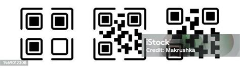 Qr 코드 아이콘을 설정합니다 Qr 스캐너 사각형의 Qr 코드 기호입니다 바코드 기호입니다 식별 레이블 스캔 아이콘 스톡 벡터 일러스트 레이 션 0명에 대한 스톡 벡터 아트