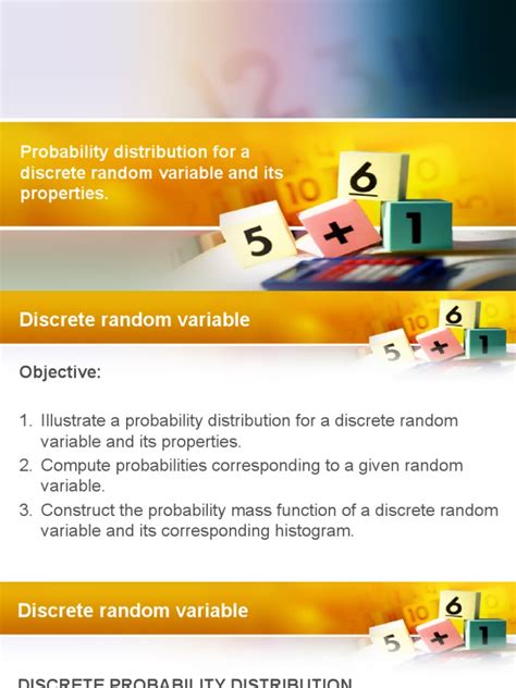 Probability Distribution For A Discrete Random Variable And Pdf