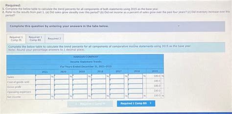 Solved Required Complete The Below Table To Calculate