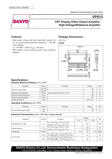 CRT Display Video Output Amplifier High Voltage Wideband Amplifier