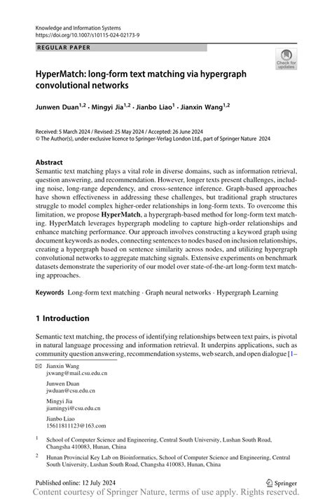 Hypermatch Long Form Text Matching Via Hypergraph Convolutional Networks Request Pdf