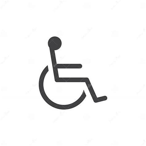 Handikapp Symbolsymbolen Fast Logoillustration För Rullstol Stock
