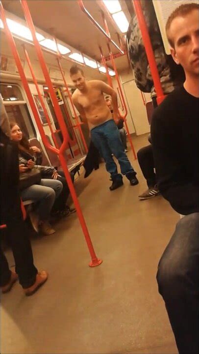 Str8 Guy Strips And Flips On Subway