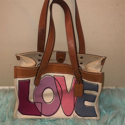 Coach Bags Coach 33 With Love Print Canvas Tote Bag Poshmark