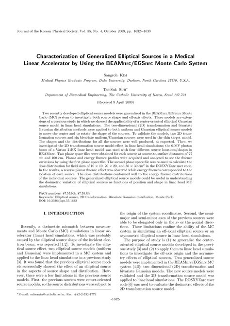 Pdf Characterization Of Generalized Elliptical Sources In A Medical Linear Accelerator By