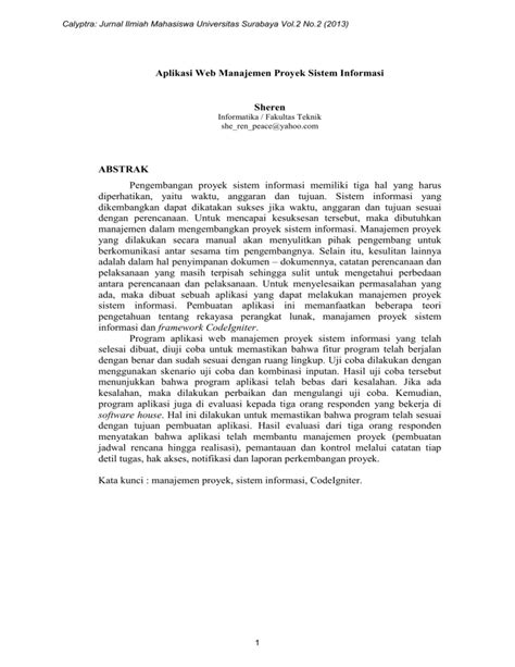 Aplikasi Web Manajemen Proyek Sistem Informasi