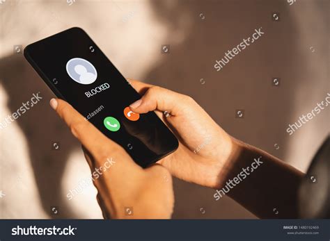 Woman Block Phone Number Incoming Call Stock Photo Shutterstock