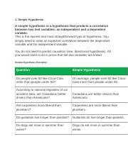 Simple Hypothesis Docx Simple Hypothesis A Simple Hypothesis Is A Hypothesis That Predicts