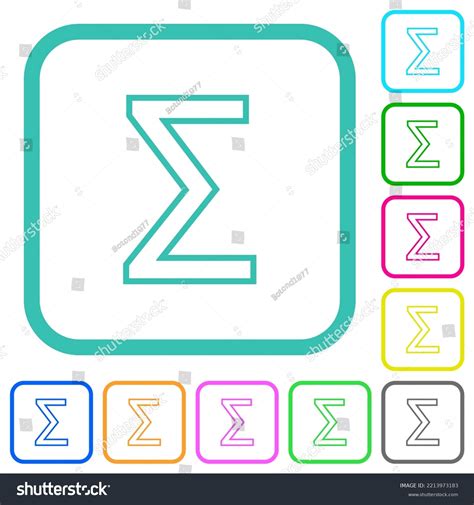 Sum Symbol Outline Vivid Colored Flat Stock Vector Royalty Free 2213973183 Shutterstock