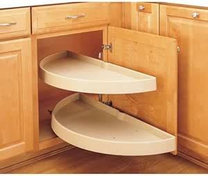 Amazon Com Rev A Shelf 39 Half Moon Susans 2 Shelf Blind Corner Organizers Almond