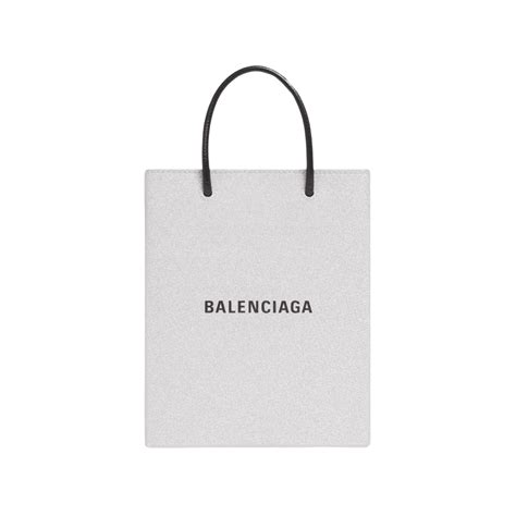 발렌시아가 스파클링 패브릭 라지 쇼핑백 실버 Balenciaga Kream