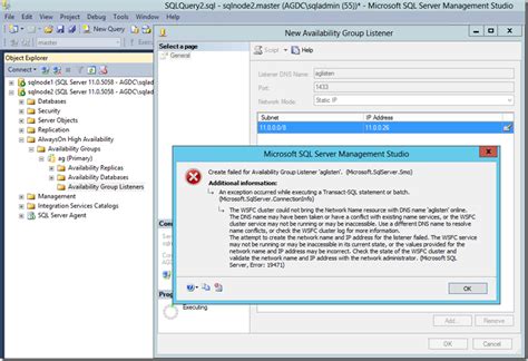 Alwayson Availability Group Listener Cannot Be Created Or Failed Over On Node If Primary Dns