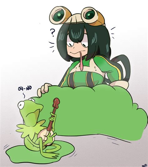 Asui Tsuyu And Kermit The Frog Boku No Hero Academia And 1 More Drawn