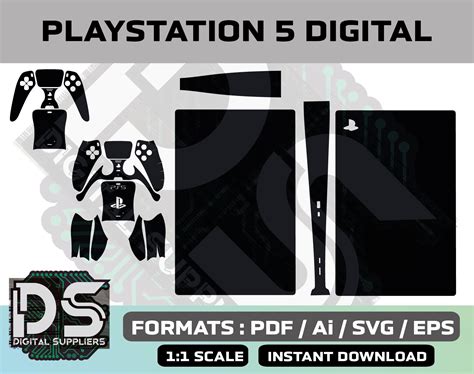 Playstation 5 Digital Vector Templates For Custom Sticker Graphic Kit