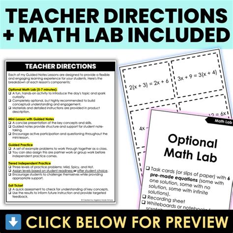 Special Cases Equations 1 Solution No Infinite 8th Grade Math Guided