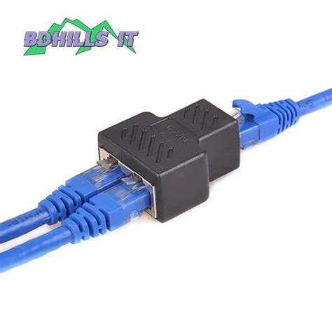 1 To 2 Ways Rj45 Female Splitter Ethernet Network Cable Double Connector Adapter Bd