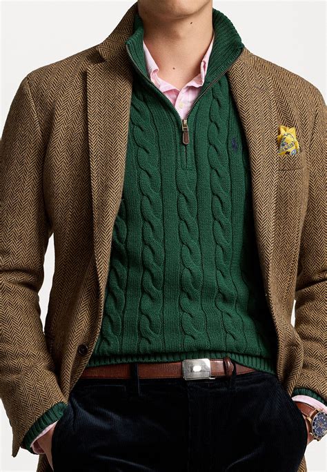 Polo Ralph Lauren Cable Knit Cotton Quarter Zip Sweater Džemperis