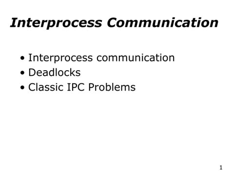 Classic Ipc Operating Systems