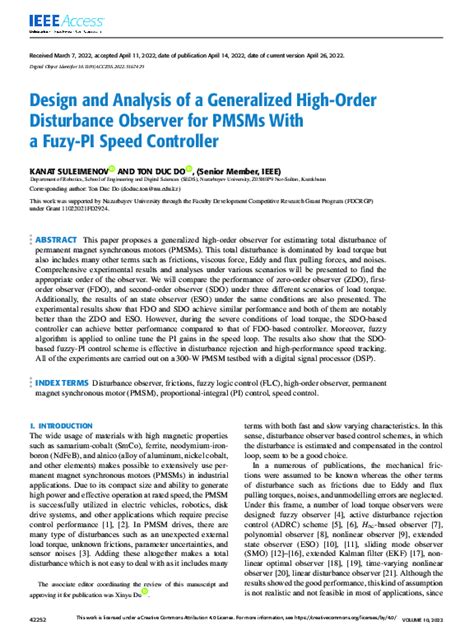 Pdf Design And Analysis Of A Generalized High Order Disturbance