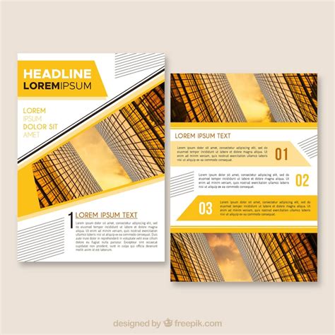 2 페이지 건축 브로셔 양식 이미지 Freepik에서 무료 다운로드