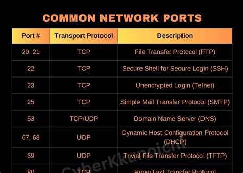 Cybersecurity Common Network Ports And Protocols Etsy