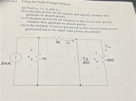 Solved Pts Using The Node Voltage Method A Find Vovxix