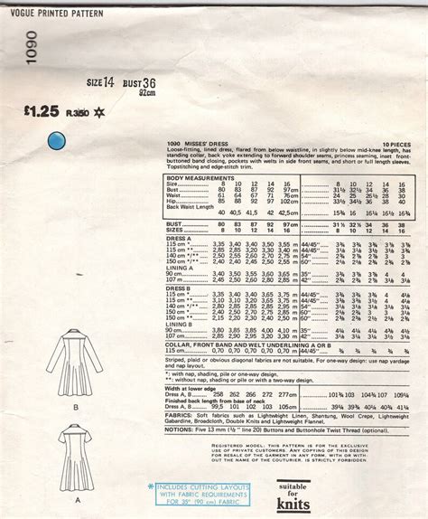 1970s Vintage Vogue Sewing Pattern B36 Dress 2190 By Christian Dior Vogue 1090 Etsy