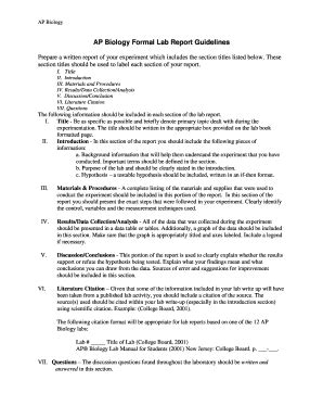 Biology Formal Lab Report Example Fill And Sign Printable Template Online