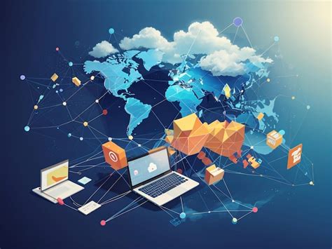 Premium Ai Image Data Transfer Cloud Computing Abstract Technology Concept