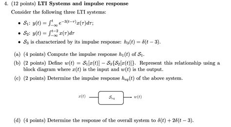 Solved 4 12 Points LTI Systems And Impulse Response Chegg Com