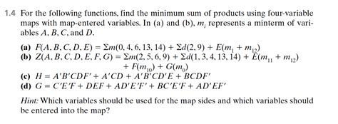 solved for the following functions find the minimum sum of