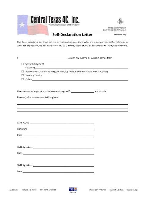 Letter Pdf 48479 Self Declaration Form B