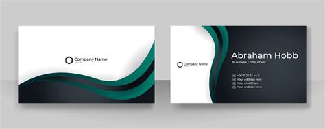 현대 우아한 간단한 깨끗한 짙은 녹색 흰색과 검은 색 명함 디자인 벡터 템플릿 창조적 인 전문 기술 기업 스타일 0명에 대한
