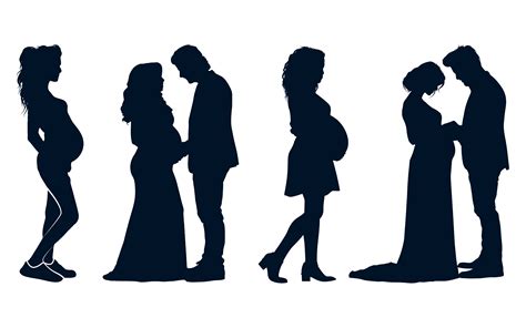 Pregnant Woman Silhouettes Vector Art Graphic By Adopik · Creative Fabrica