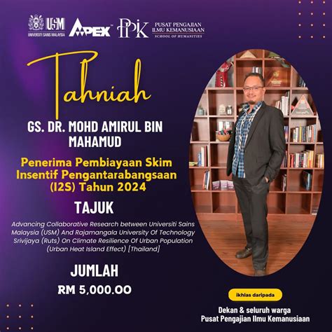 Tahniah Gs Dr Mohd Amirul Mahamud