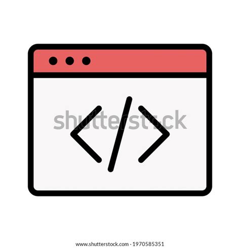 Programming Code Application Icon Vector Image Stock Vector Royalty Free 1970585351 Shutterstock