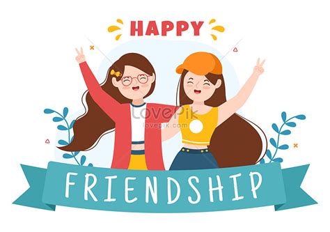 행복한 우정의 날 만화 일러스트 일러스트 무료 다운로드 Lovepik